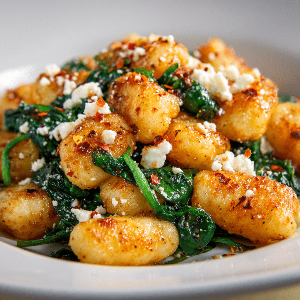 Crispy Gnocchi With Spinach And Feta perfect 1